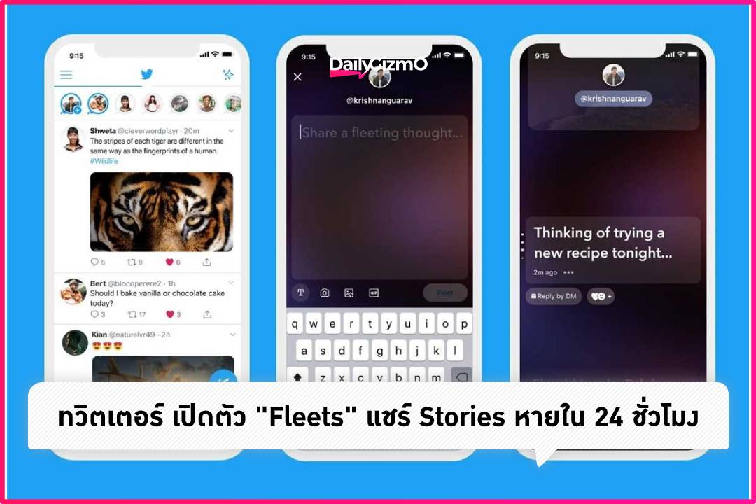 ทวิตเตอร์ เปิดตัว “Fleets” แชร์ Stories หายใน 24 ชั่วโมง – Dailygizmo