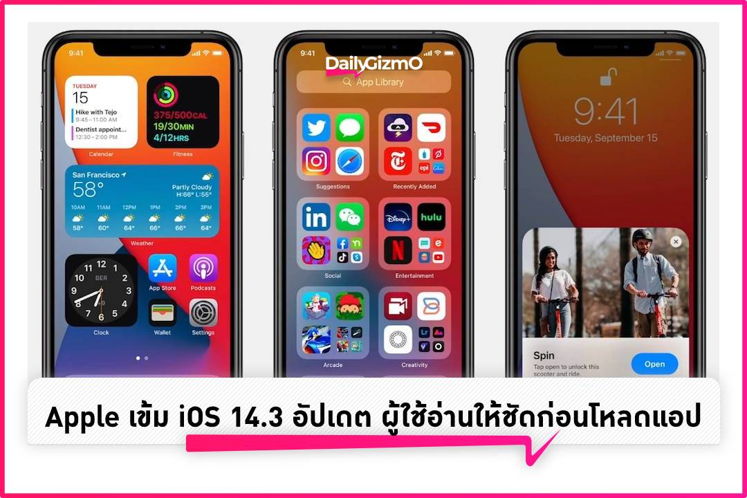 Apple เข้ม iOS 14.3 อัปเดต ผู้ใช้อ่านให้ชัดก่อนโหลดแอป – Dailygizmo