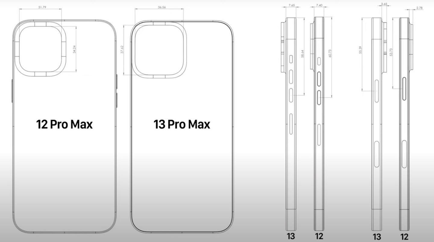 เผยผังออกแบบ iPhone 13 โชว์โมดูลกล้องใหญ่และหนาขึ้น – Dailygizmo