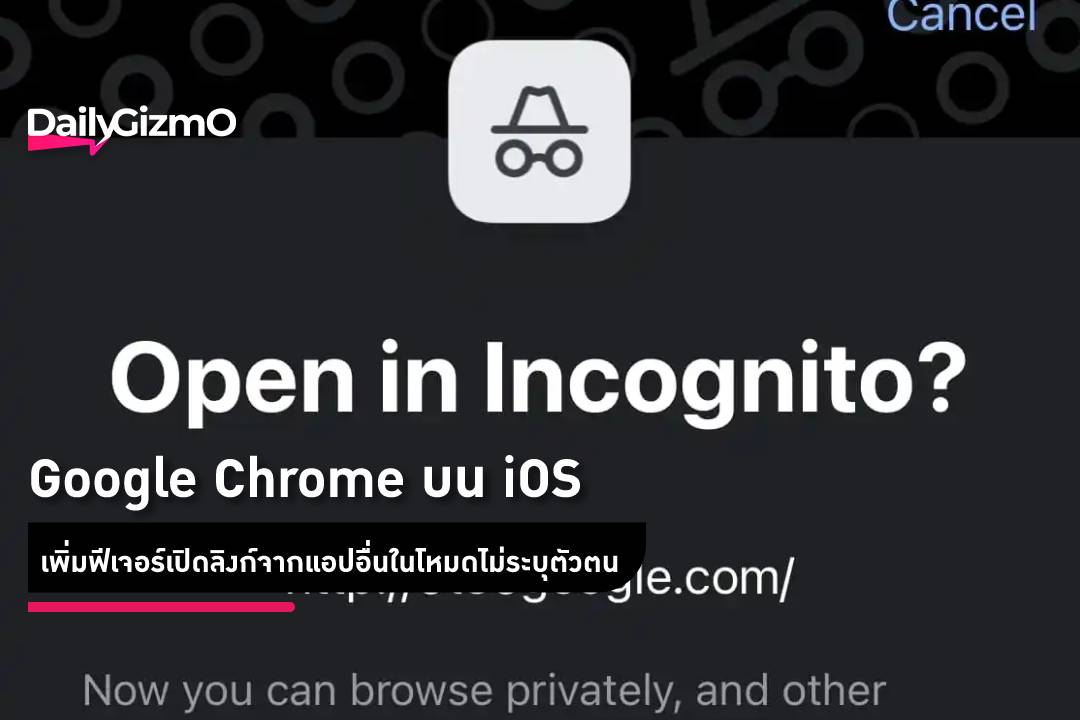 แอป Google Chrome บน iOS เพิ่มฟีเจอร์เปิดลิงก์จากแอปอื่นในโหมดไม่ระบุตัวตน – Dailygizmo